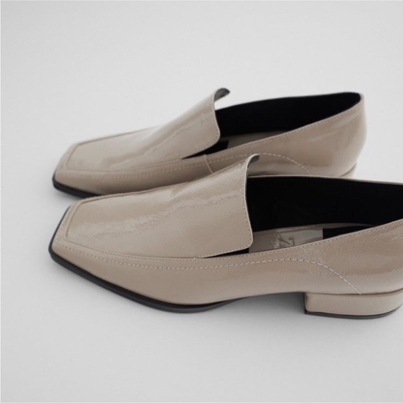 Zara | Shoes | Zara Square Toe Patent Leather Loafers | Poshmark